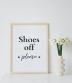 Simplistic And Modern Free Printable Shoes Off Signs
